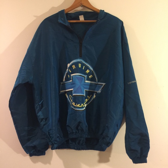 Vintage | Jackets & Coats | Vintage Chevrolet Blue Windbreaker Quarter ...